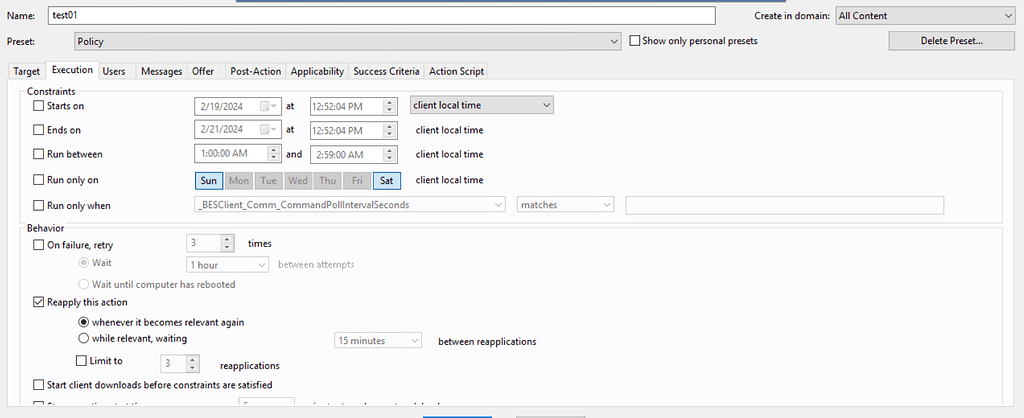 Clarifying Policy Action Relevance and Reapplication - Content Authoring - BigFix Forum