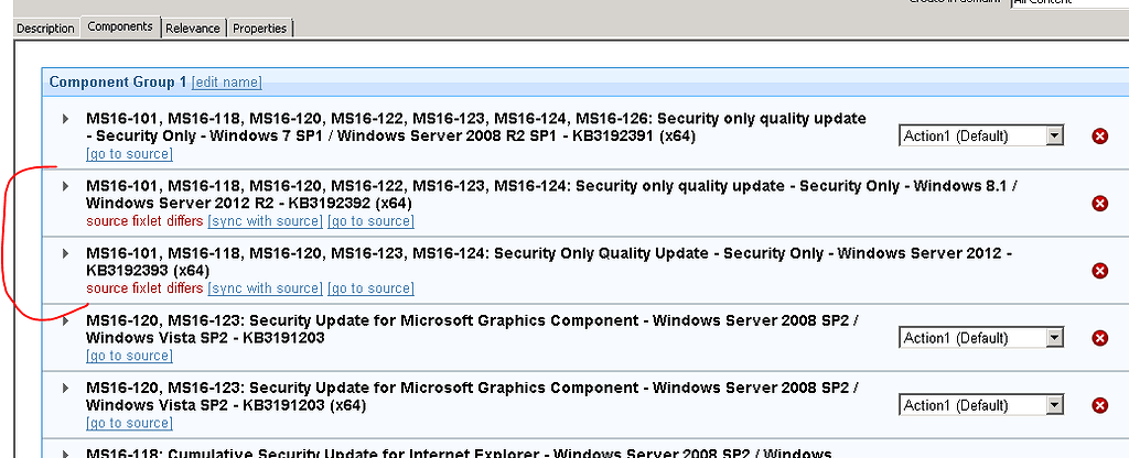 Baseline components out of sync - Platform - BigFix Forum