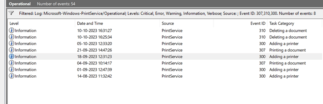 Want to see the xml output of the event logs under Microsoft-Windows ...