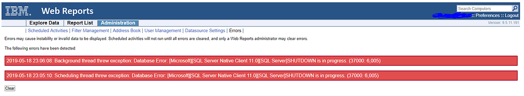 WebReports Database Connection not re-establishing - Reporting - BigFix ...