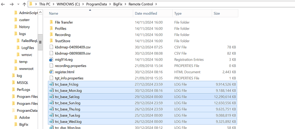 TRC base files generating in huge volumes - BigFix Forum