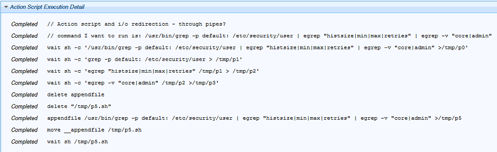Unable To Redirect Andor Pipe Stdout Of Commands On Aix Content Authoring Bigfix Forum 