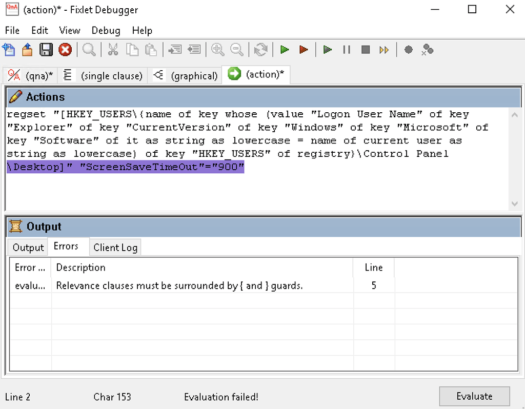 ScreenSaver TimeOut [regset HKEY_USERS Failed] - Usage and Config - BigFix Forum
