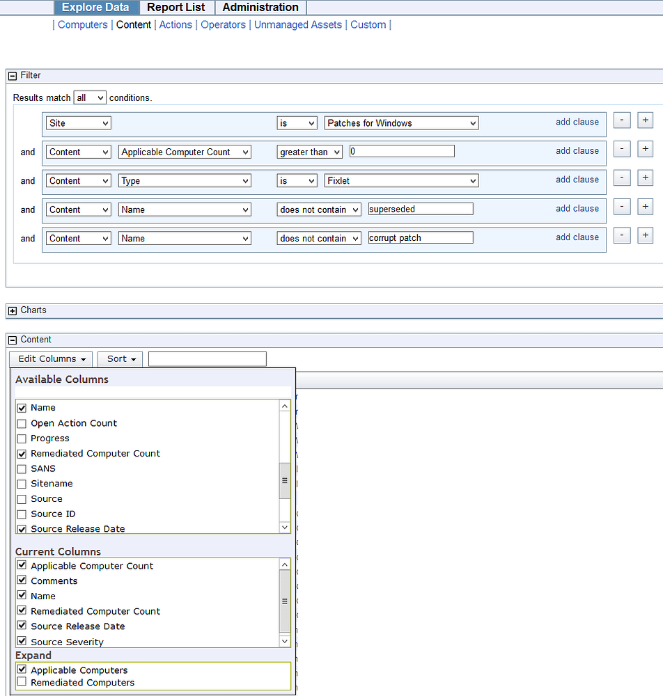 Add List of Remediated computers column in Web Reports - Reporting - BigFix Forum