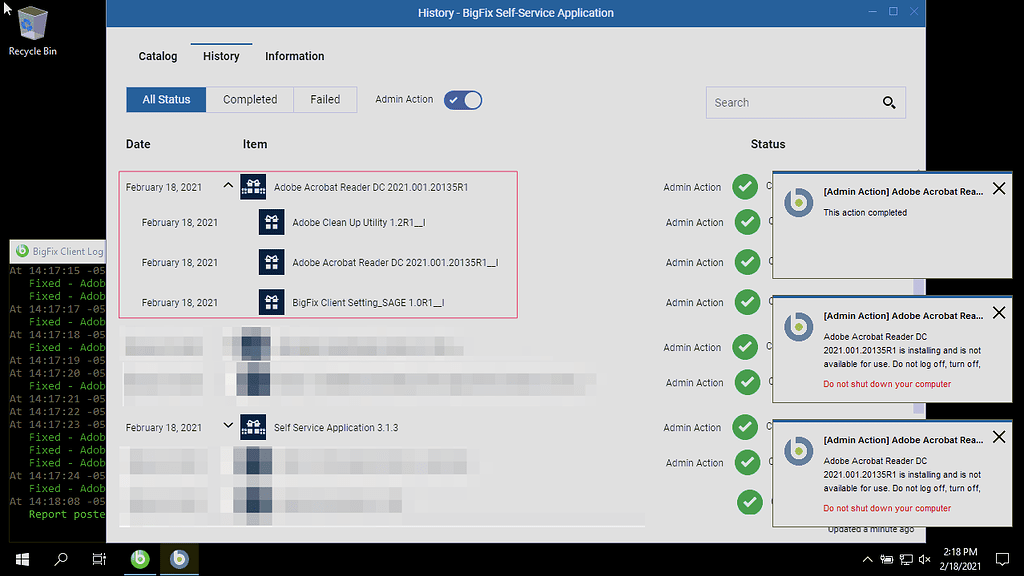 Self-Service Application Client (SSA) - Messaging behavior - Platform - BigFix Forum