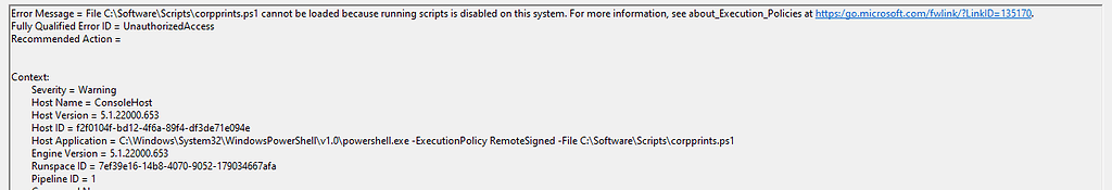 Powershell Script Issue - "Cannont Run scripts" - Content Authoring - BigFix Forum