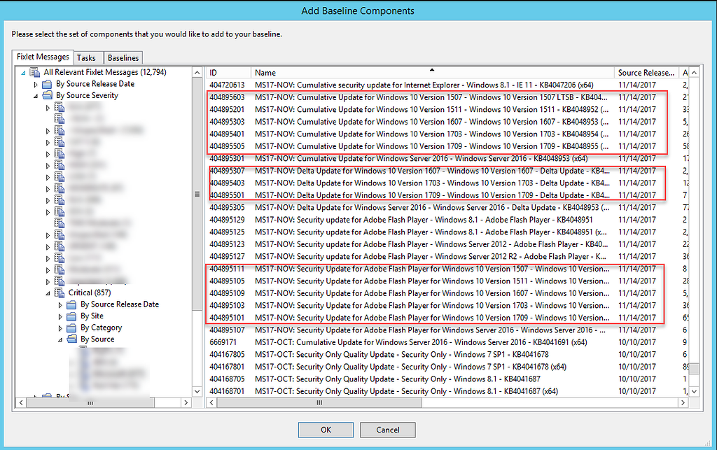 How to create a Baseline per OS (November Critical Patches)? - Content Authoring - BigFix Forum