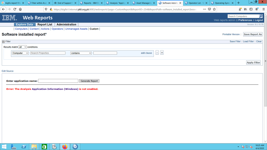 Installed software Reports? - Reporting - BigFix Forum
