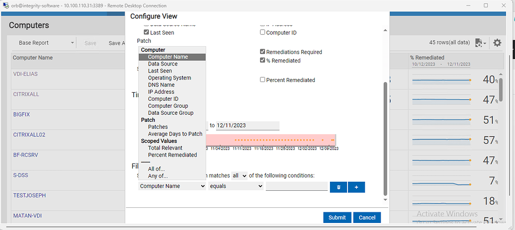 BigFix Compliance - Computers Report - Can't Filter by Patch Severity, Category, Source Release ...