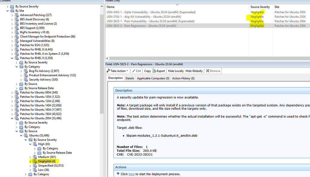 Bigfix patch rating to vendor mapping - Usage and Config - BigFix Forum