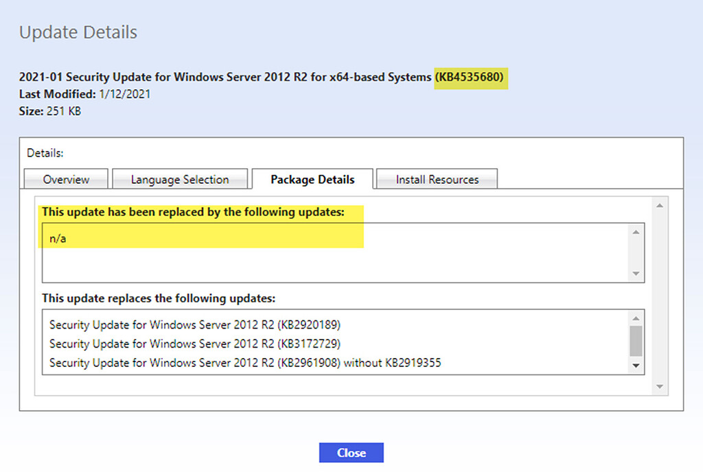 False positives KB4535680 - Superseded by KB5012170 - Patch - BigFix Forum