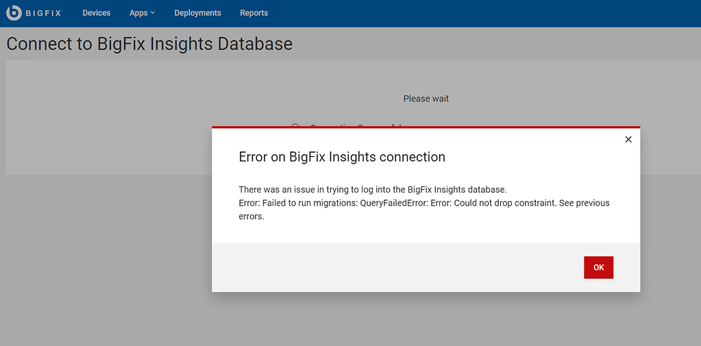 After update WebUI, Insight DB can not access - Insights - BigFix Forum
