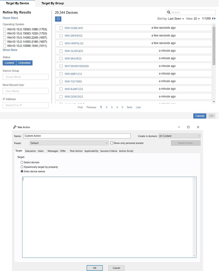 WebUI Query - Target by "Enter Device Names" - Ideas - BigFix Forum
