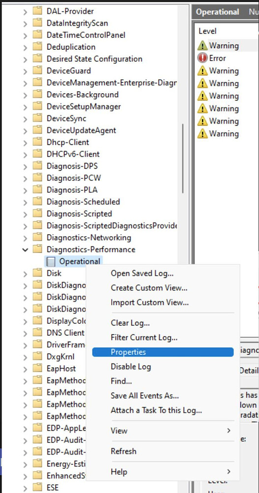 Want to see the xml output of the event logs under Microsoft-Windows-PrintService/Operational ...