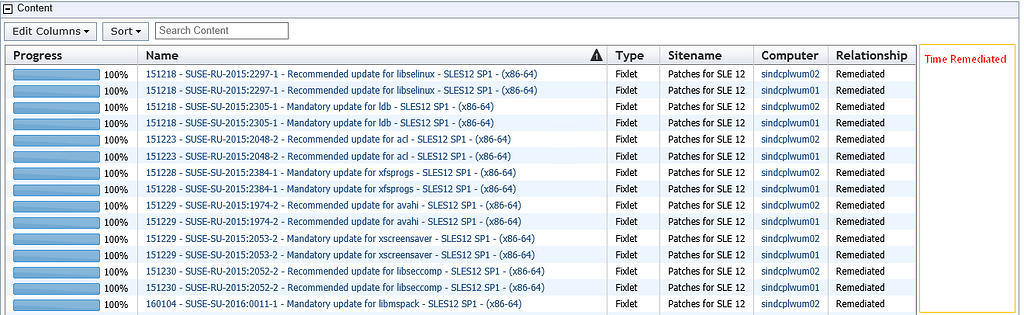 List Installed patch Date (Time Remediated) - Reporting - BigFix Forum