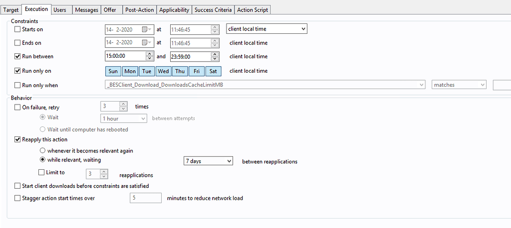 Restart endpoints once every 7 days - Usage and Config - BigFix Forum