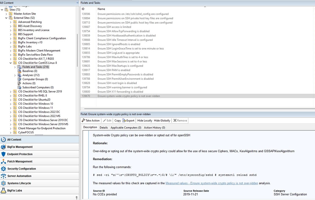 Deprecated SSH Cryptographic Settings - BigFix Forum