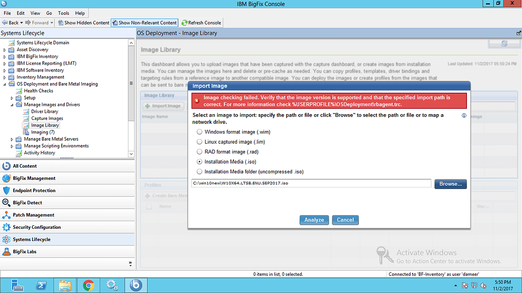 OSD Image upload error - OSD - BigFix Forum