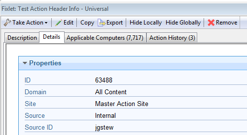 Test Action Header Info Content Authoring Bigfix Forum