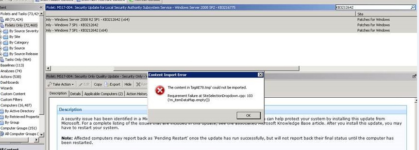 Unable to copy fixlet from windows patching site to custom patching site - Platform - BigFix Forum