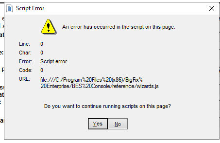 Error when windows software Distribution wizard - BigFix Forum