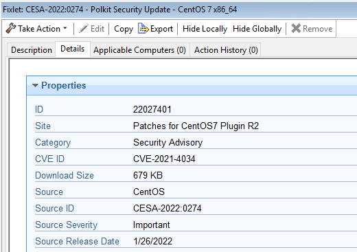 Availability of Fixlets for CVE-2021-4034 - Content Authoring - BigFix Forum